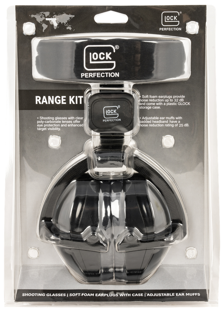 GLOCK RANGE KIT WITH EAR MUFFS, PLUGS AND GLASSES AP60220 | Gary's Gun Shop