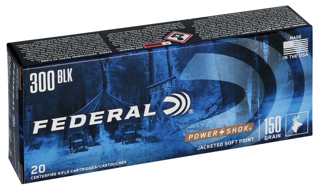 FEDERAL 300BLKB POWER-SHOK 300 BLACKOUT 150 GRAIN JSP 20 RNDS | Gary's ...